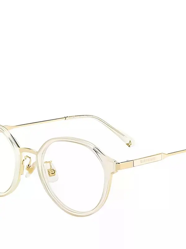 Kate Spade New York Tulip Glitter-effect Round-frame Glasses - Neutrals