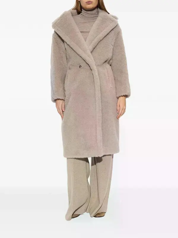 Max Mara Teddy Bear Icon Coat In Alpaca And Wool Sand