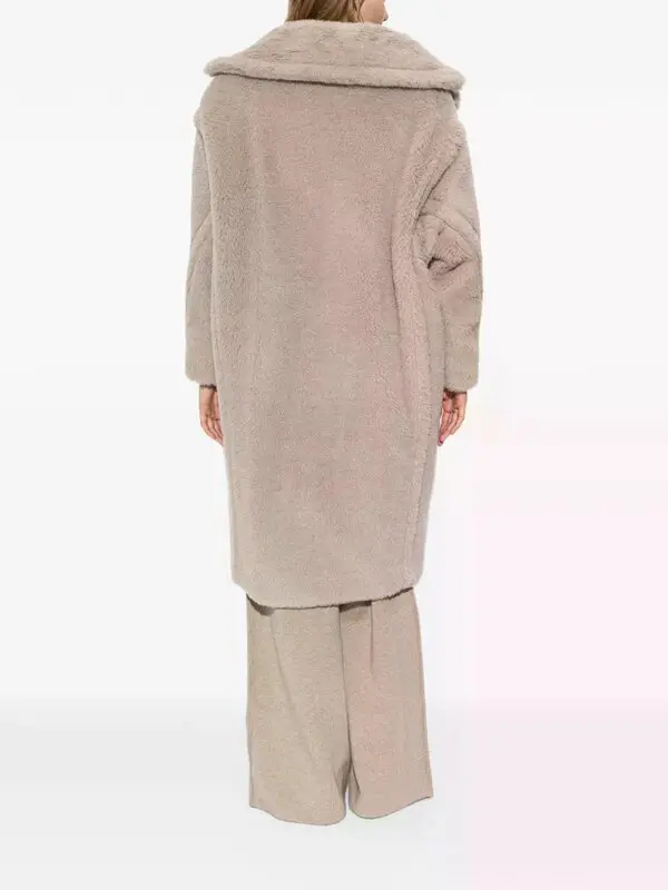 Max Mara Teddy Bear Icon Coat In Alpaca And Wool Sand