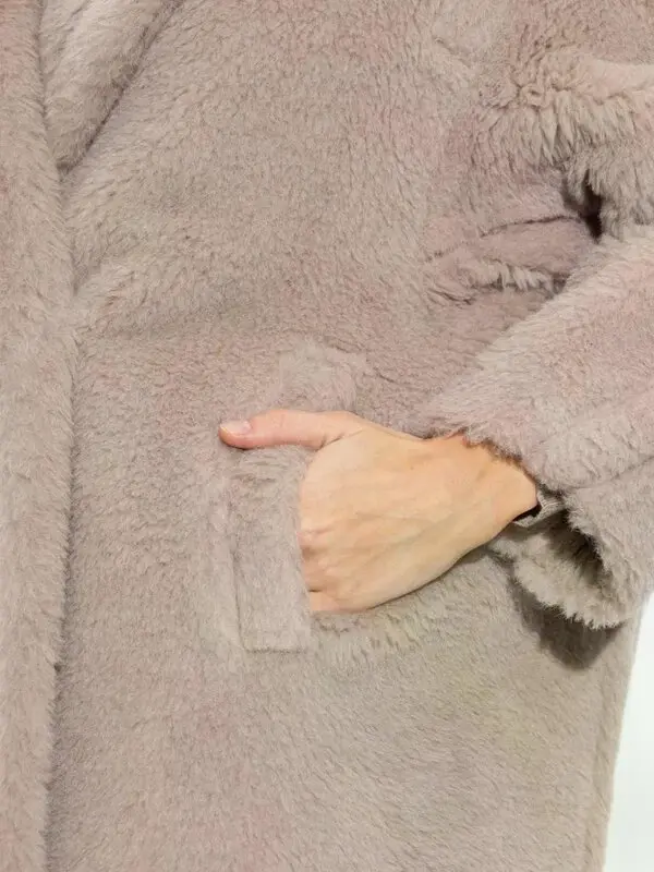 Max Mara Teddy Bear Icon Coat In Alpaca And Wool Sand