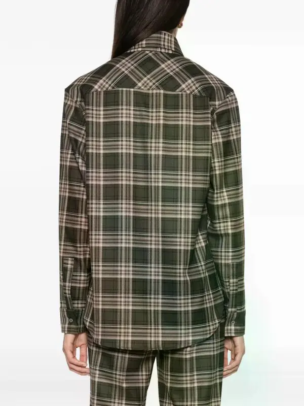 NINA 14.7 Check-pattern Flap-pocket Shirt