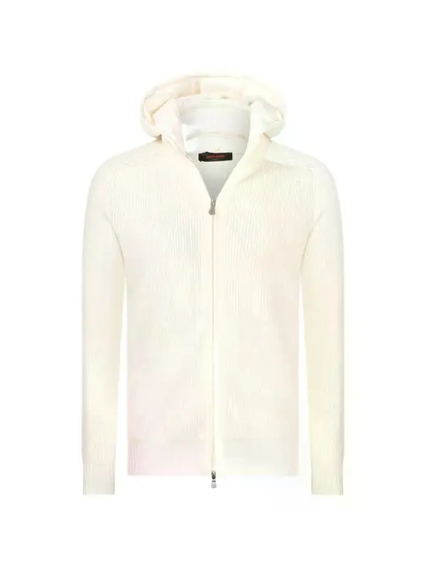 GRAN SASSO Ribbed-knit Hooded Jacket