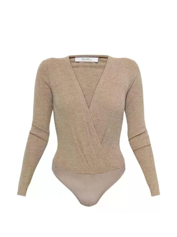 Max Mara Cashmere Yarn Sweater Bodysuit Sand