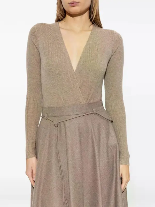 Max Mara Cashmere Yarn Sweater Bodysuit Sand