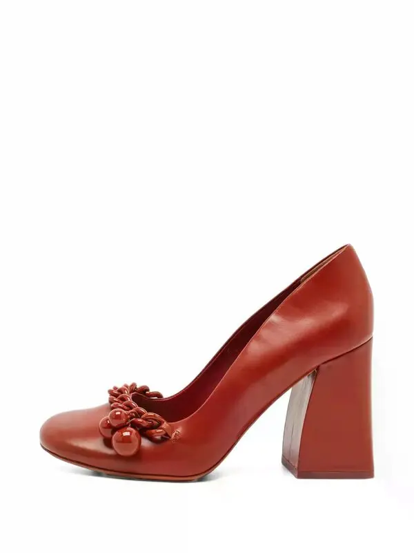 Tory Burch Chain-link Block-heel Pumps