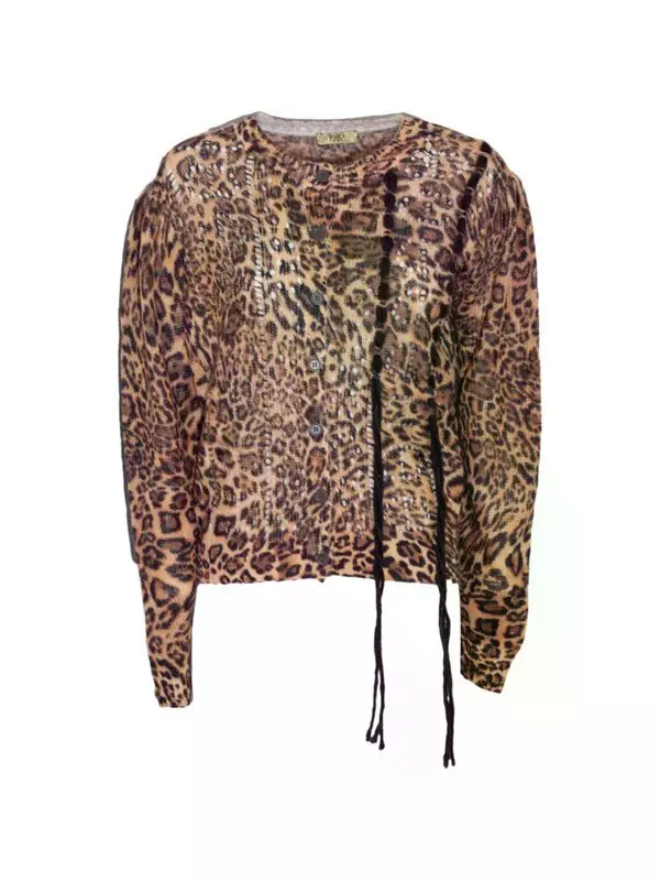 Pho Firenze Leopard-print Fringed Cardigan - Brown