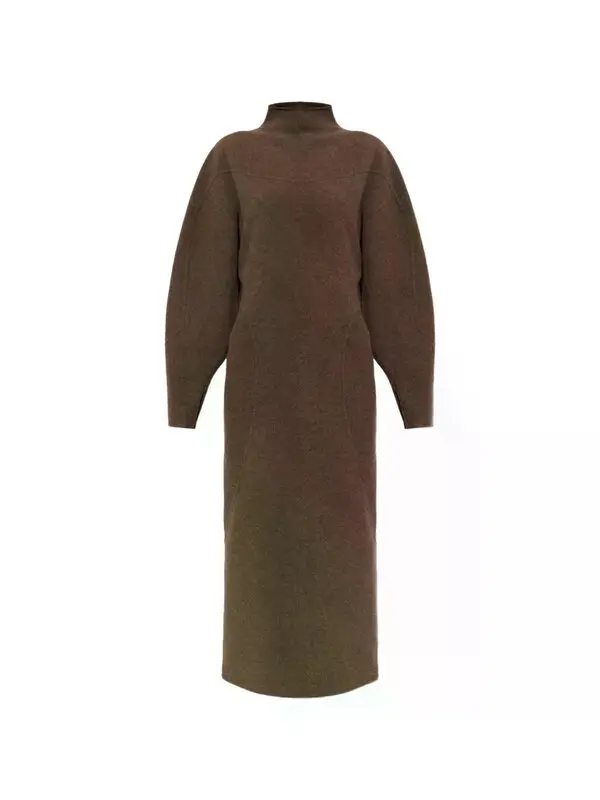 Max Mara Wool And Cashmere Jersey Dress Mud - Brown
