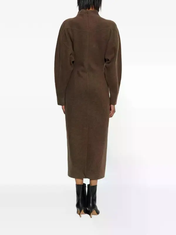 Max Mara Wool And Cashmere Jersey Dress Mud - Brown
