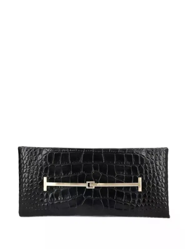 TOM FORD Tumbled Printed Crocodile Leather Arc Clutch Bag