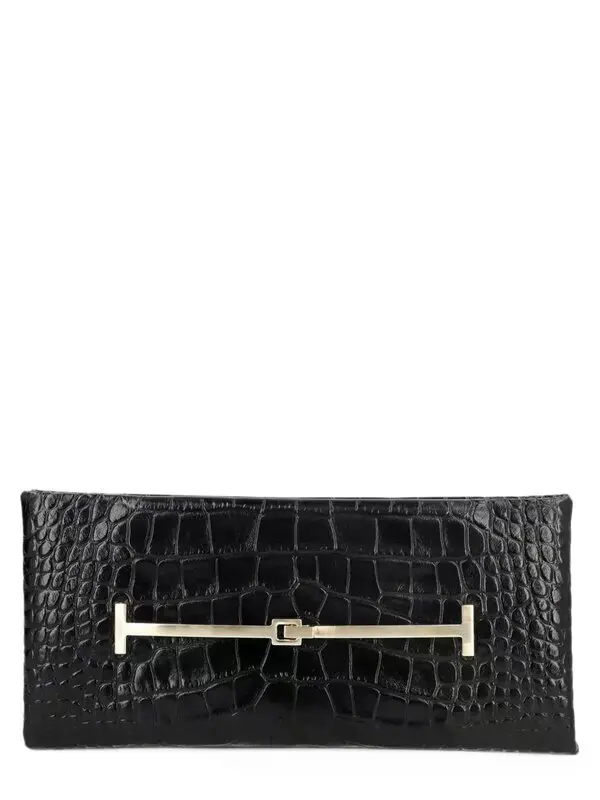TOM FORD Tumbled Printed Crocodile Leather Arc Clutch Bag