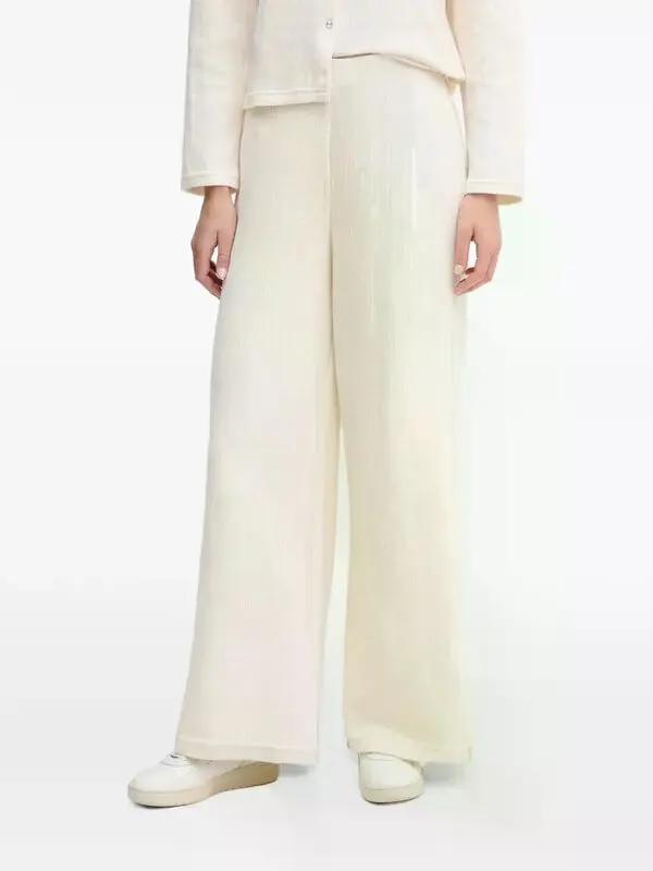 Dkny Ribbed-knit Wide-leg Trousers