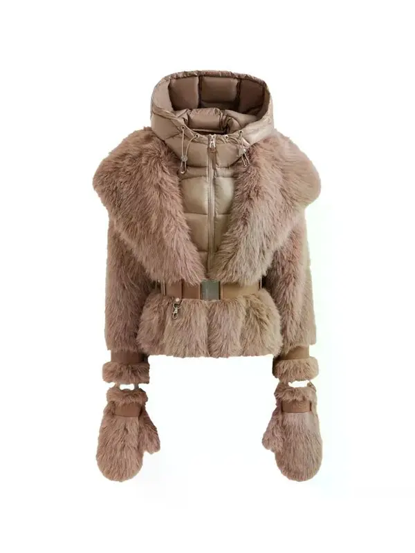 Rudsak Chloe Belted Faux-fur Jacket - Neutrals