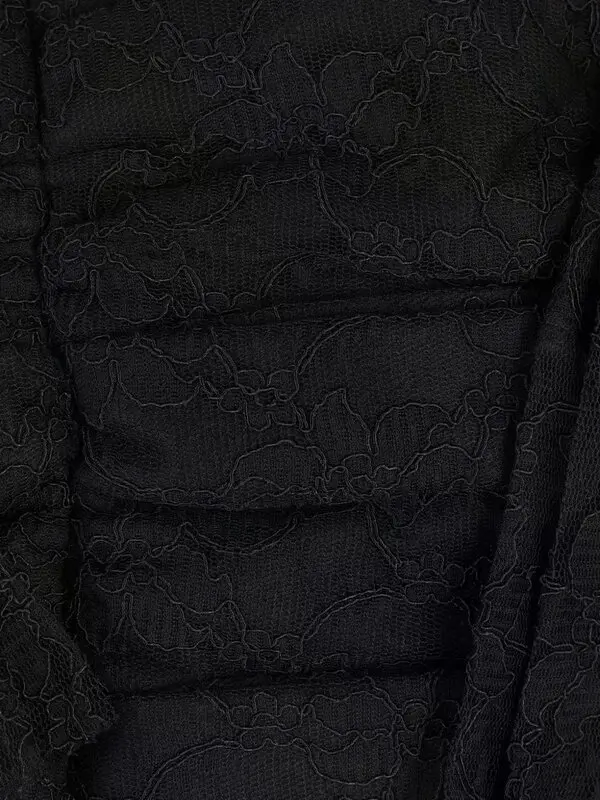 Comme Des Garçons Lace-overlay Ruffled Jacket - Black