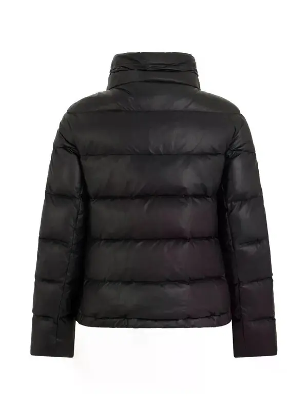 MOORER High-neck Padded Leather Jacket