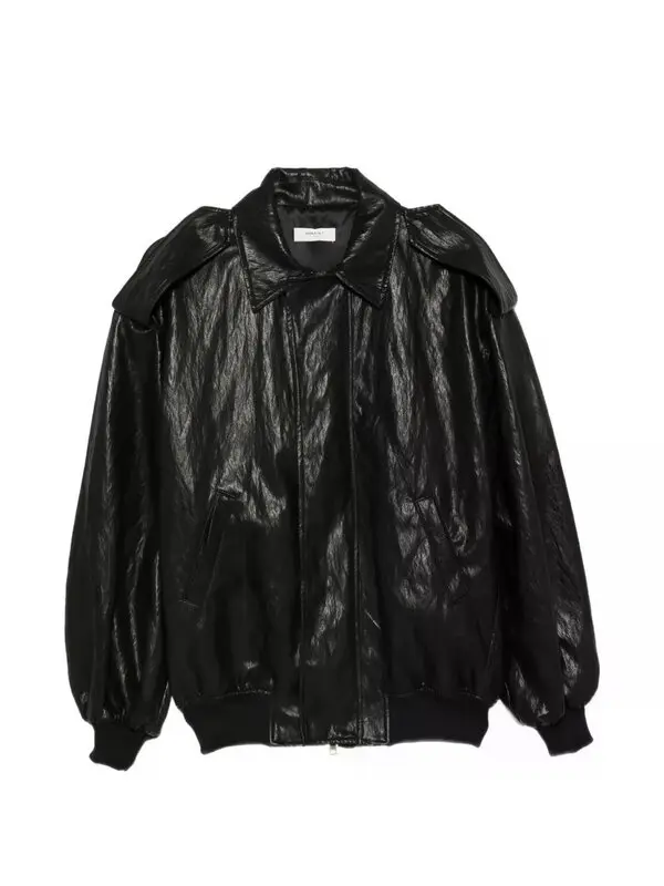 NINA 14.7 Crinkled Epaulette Bomber Jacket
