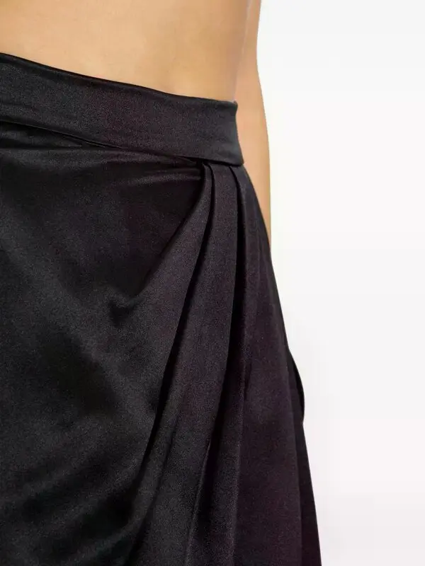 Max Mara Long Silk Satin Skirt Dark