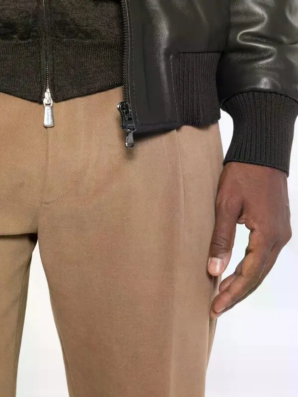 BERWICH Retro Long Pleated Straight-leg Trousers