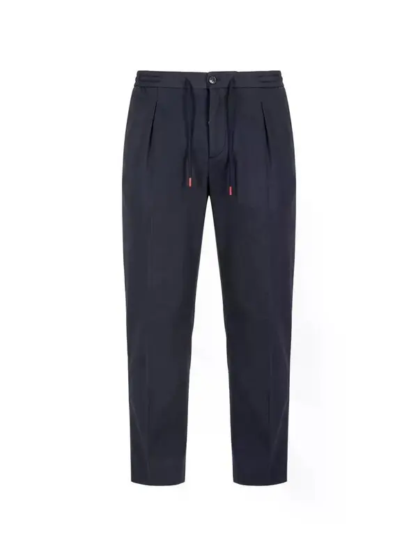 Kiton Pleated Drawstring Trousers - Blue