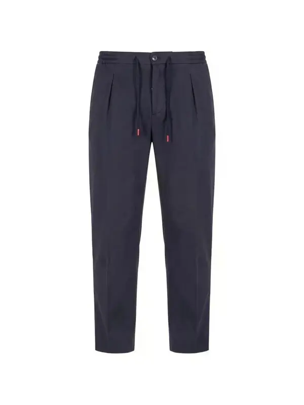 Kiton Pleated Drawstring Trousers - Blue