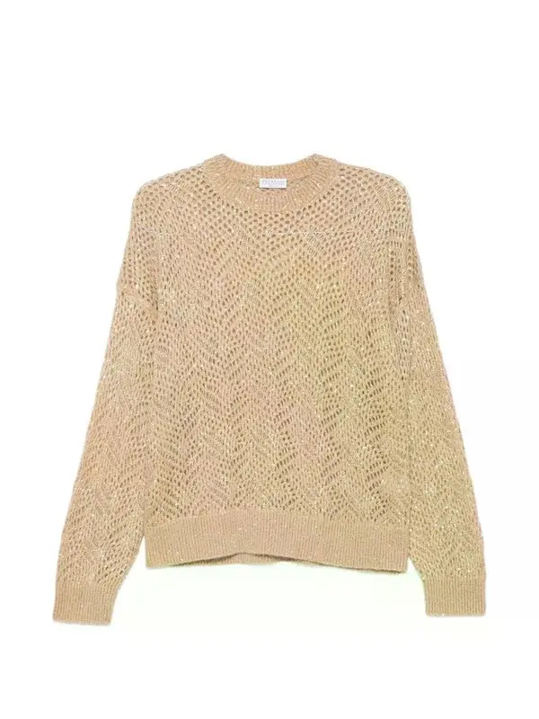 Brunello Cucinelli Sequin-embellished Open-knit Sweater