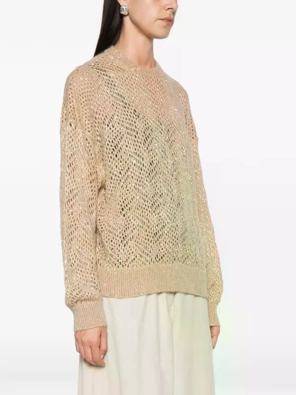 Brunello Cucinelli Sequin-embellished Open-knit Sweater