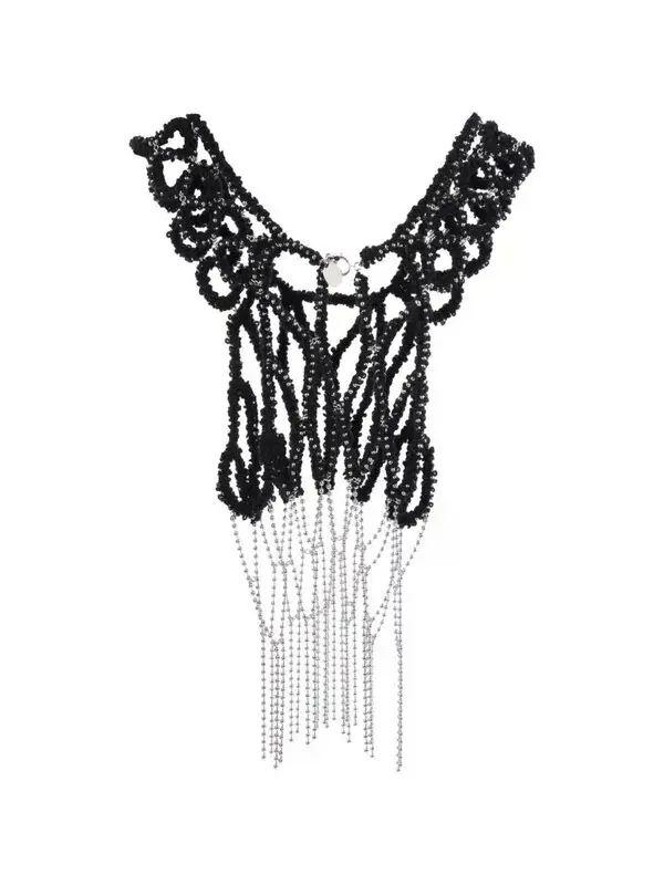 Noir Kei Ninomiya Bead-embellished Crochet Top