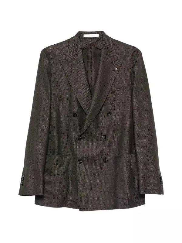 Tagliatore Double-breasted Micro-patterned Jacket