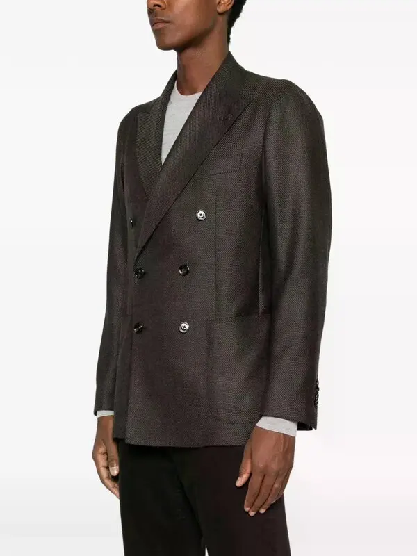 Tagliatore Double-breasted Micro-patterned Jacket