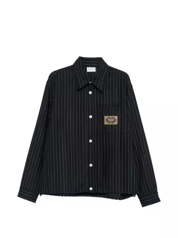 Drole De Monsieur Pinstripe-pattern Patch-detail Shirt