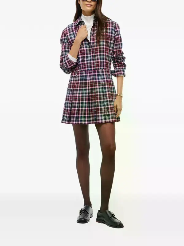 Tommy Hilfiger Check-print Pleated Mini Dress