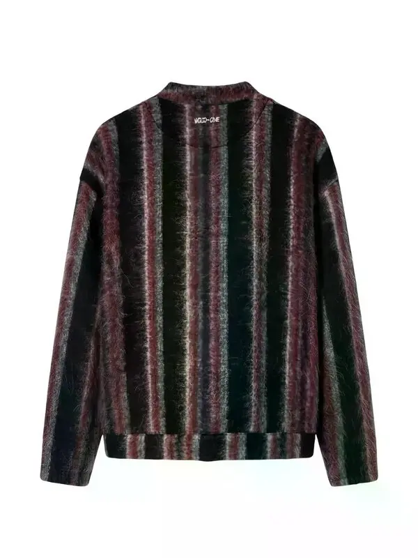 MOOD Striped Brushed-finish Cardigan