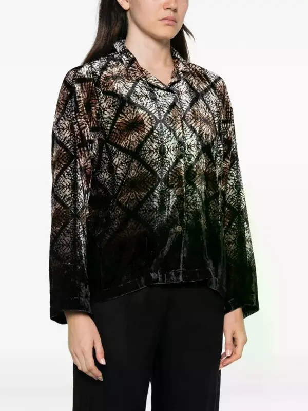 RAGA Geometric-print Velvet Jacket
