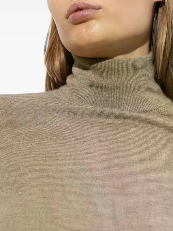 Max Mara Cashmere Yarn Polo-neck Sweater Sand - Neutrals