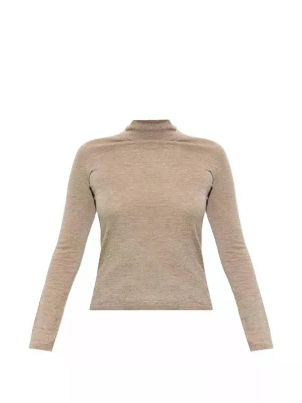 Max Mara Cashmere Yarn Polo-neck Sweater Sand