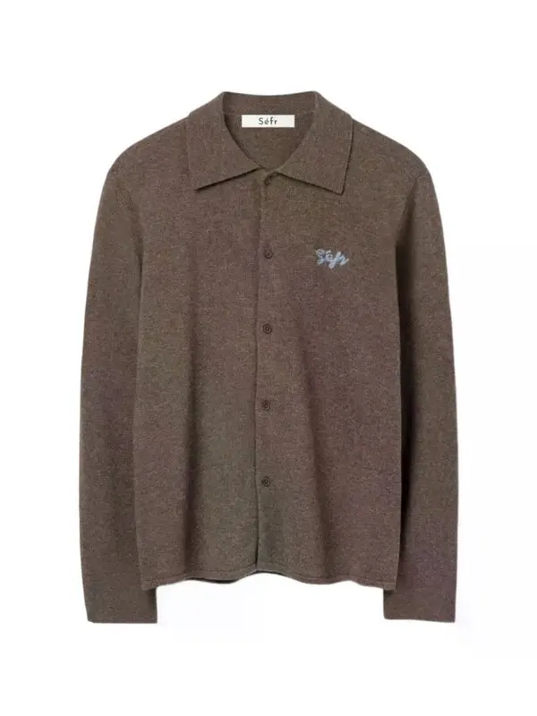 Séfr Logo-embroidered Button-up Sweater