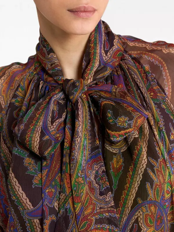 Etro Silk Mini Dress With Ruffles And Paisley Motif