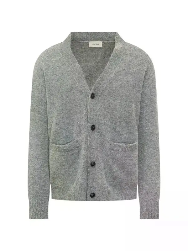 A PAPER KID Mélange-effect Button-up Cardigan