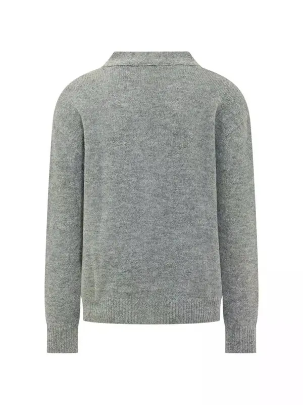 A PAPER KID Mélange-effect Button-up Cardigan