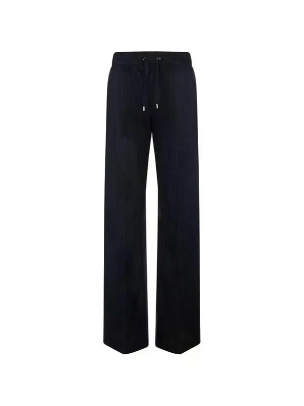 MOORER Pinstripe Drawstring-waist Trousers - Blue