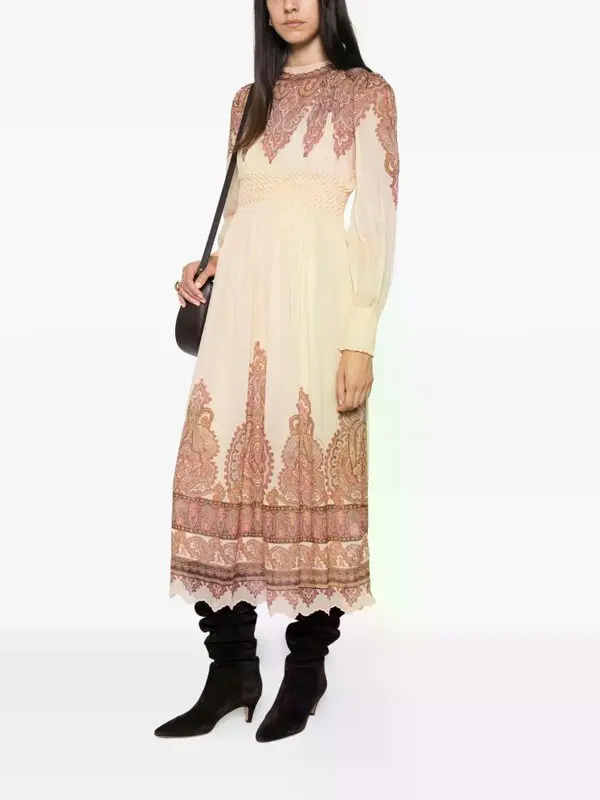 Zimmermann Ascent Smocked Paisley-print Midi Dress