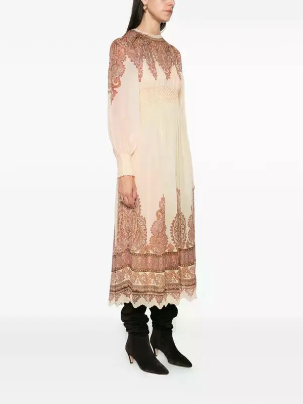 Zimmermann Ascent Smocked Paisley-print Midi Dress