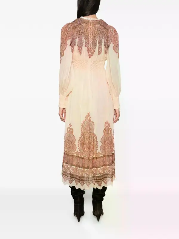 Zimmermann Ascent Smocked Paisley-print Midi Dress
