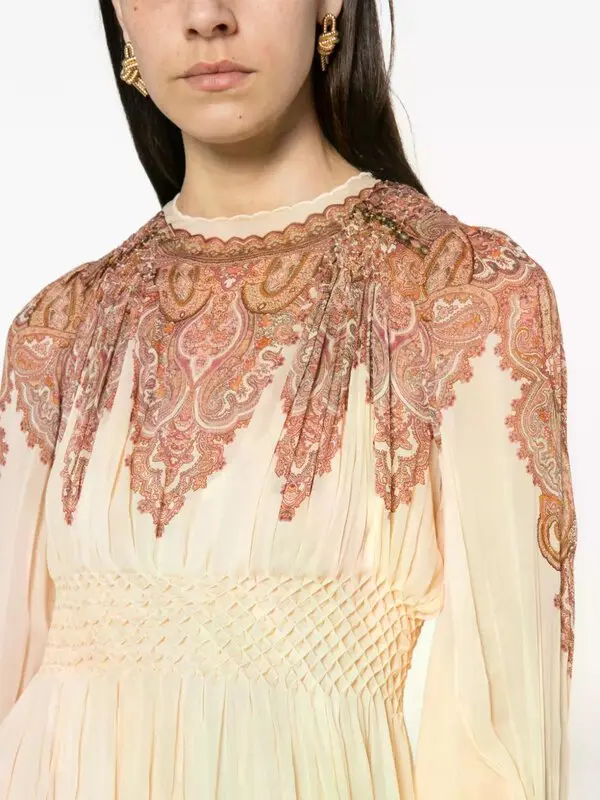 Zimmermann Ascent Smocked Paisley-print Midi Dress