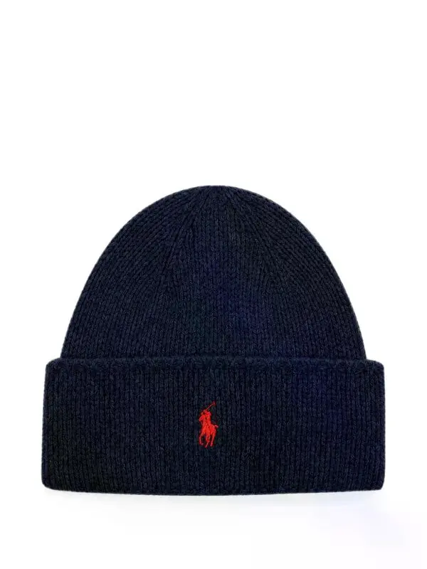 POLO RALPH LAUREN Pony-embroidered Ribbed-knit Beanie Hat