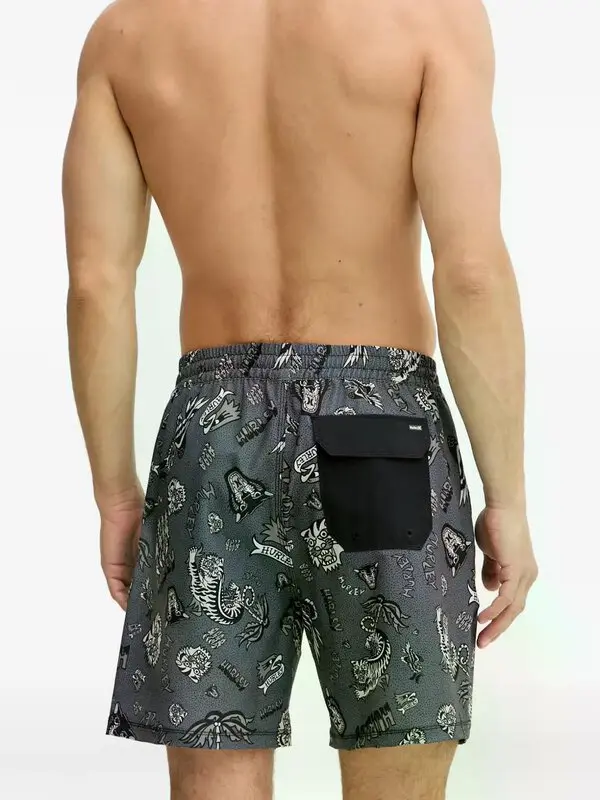 HURLEY Boardshort Graphic-print Drawstring Swim Shorts