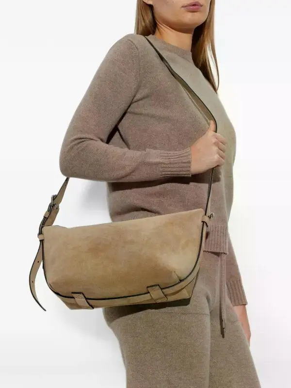 Moschino Suede Shoulder Bag - Neutrals