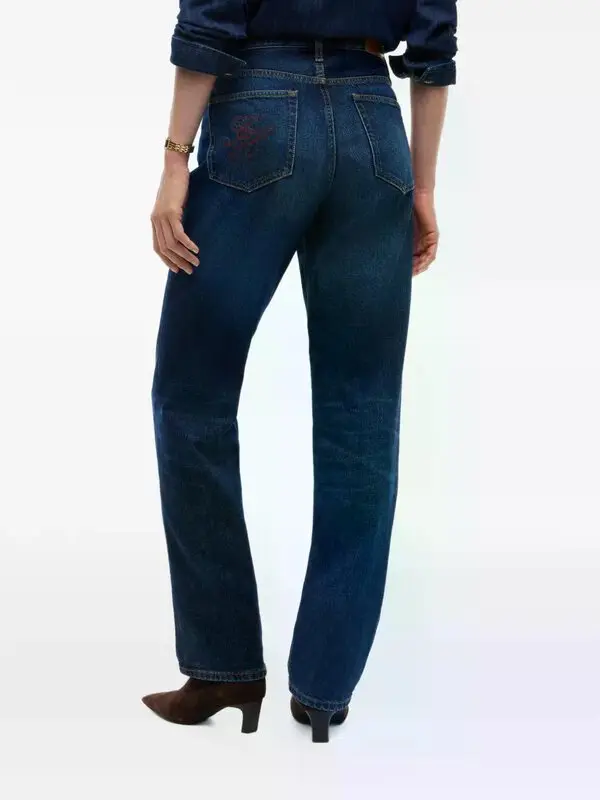 Tommy Hilfiger Sarah Logo-embroidered Straight-leg Jeans