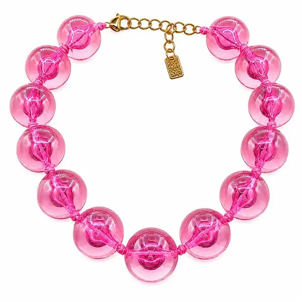 MICHAEL NASH JEWELRY Lucy Transparent Mauve Gumball Necklace - Green