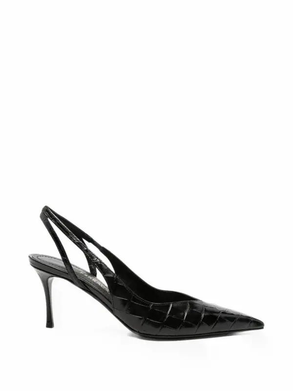 FERRAGAMO Dafne Croc-effect Slingback Pumps