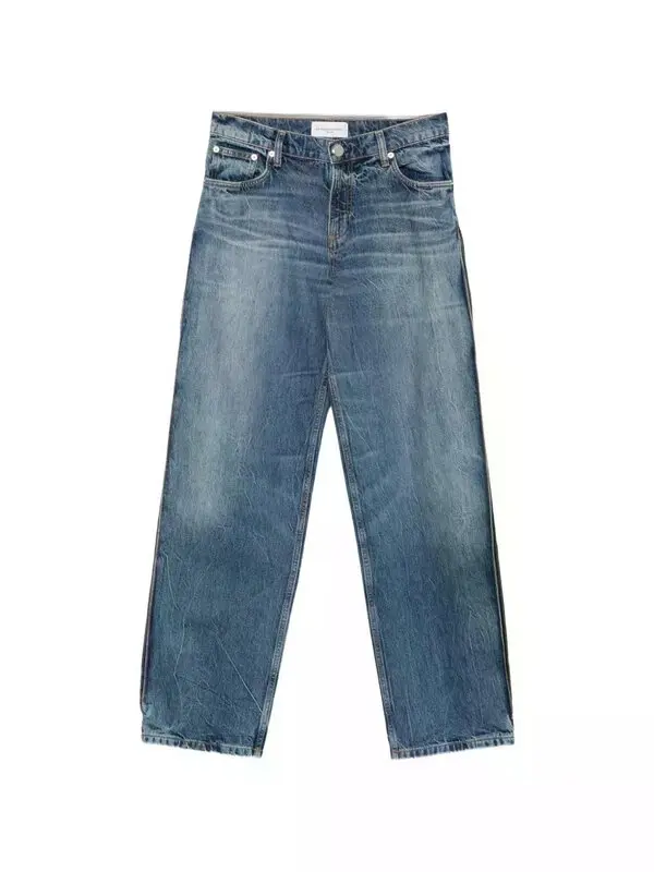 Brandon Maxwell Lana Bi-colour Wash Wide-leg Jeans